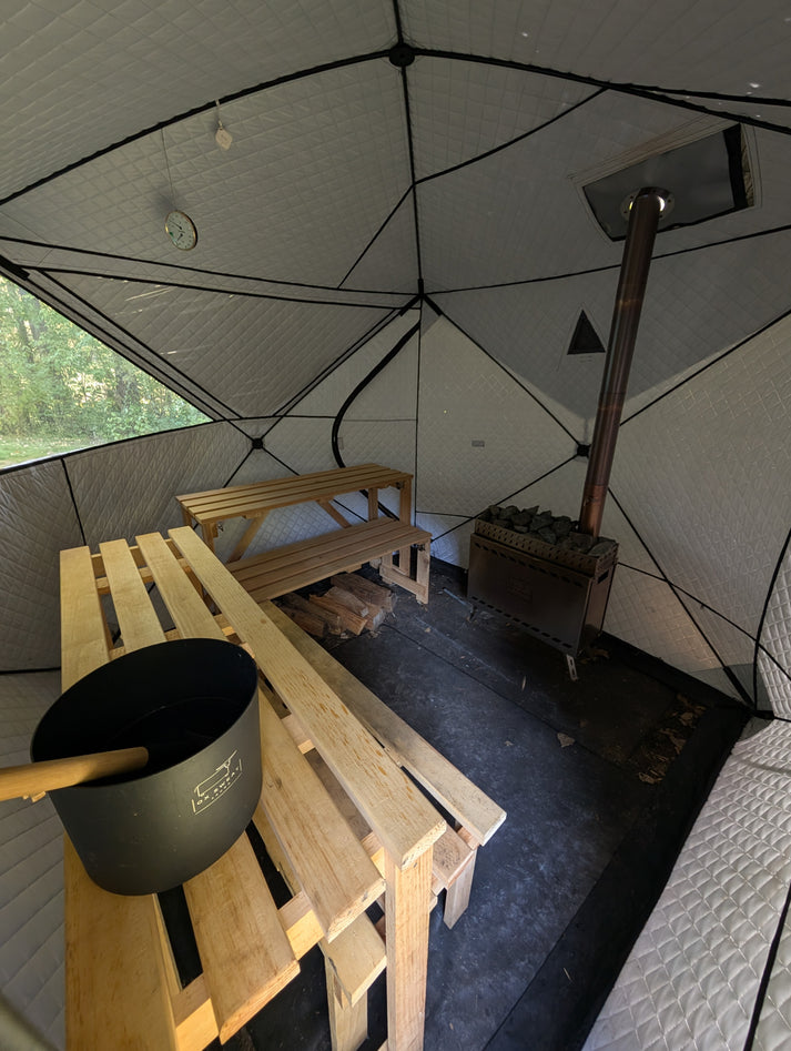 The Lodge Sauna Tent - Premium Package (6-8 Person Sauna) – Ox Sweat Sauna
